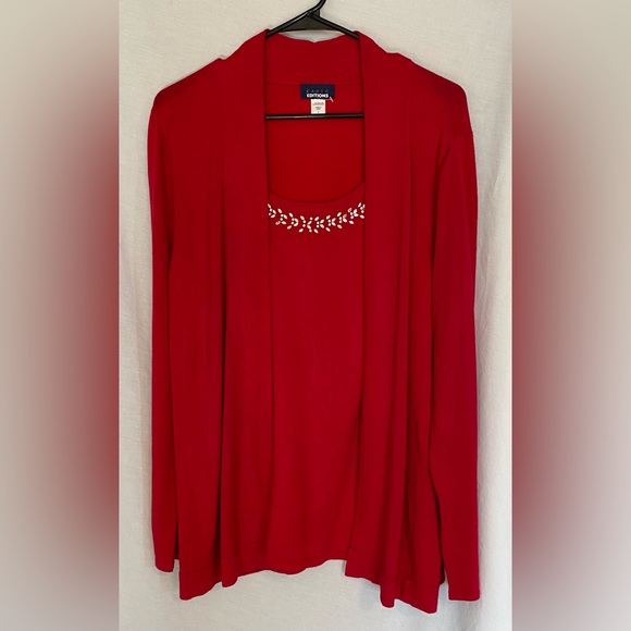 Basic Editions | Sweaters | One Piece Red Embellished Sweater Basic ...